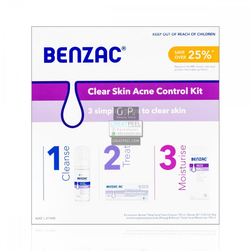 Benzac Clear Skin Acne Control Kit buy online, Benzac AC low price ...