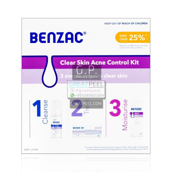 Benzac Clear Skin Acne Control Kit buy online, Benzac AC low price ...